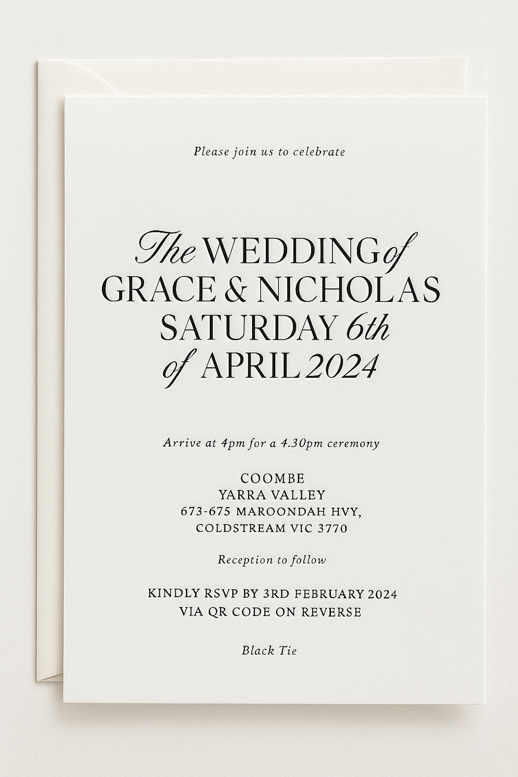 Grace | Wedding Invitation – Paper Chic