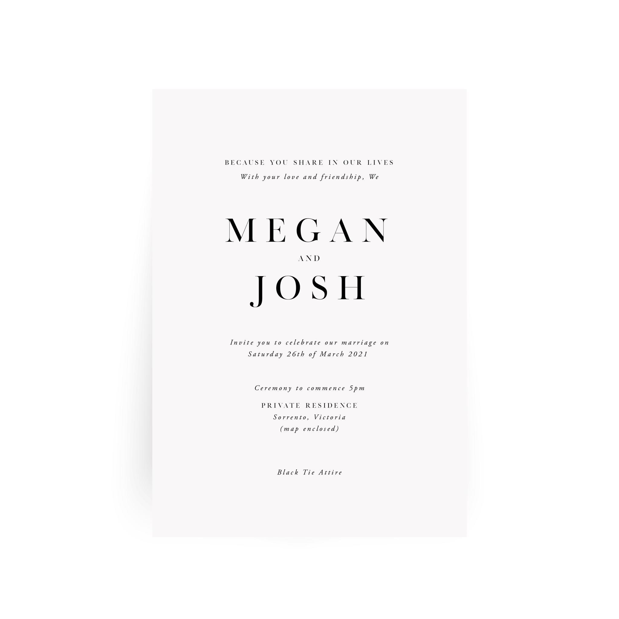 Megan | Wedding Invitation – Paper Chic